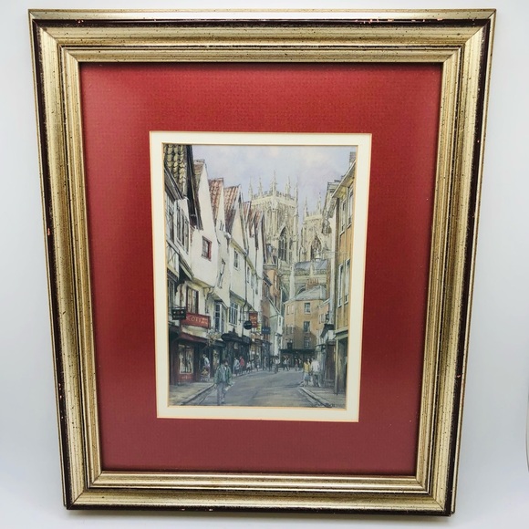 Art | English Art Print Signed By Pat Bell Vintage Street Scape ...